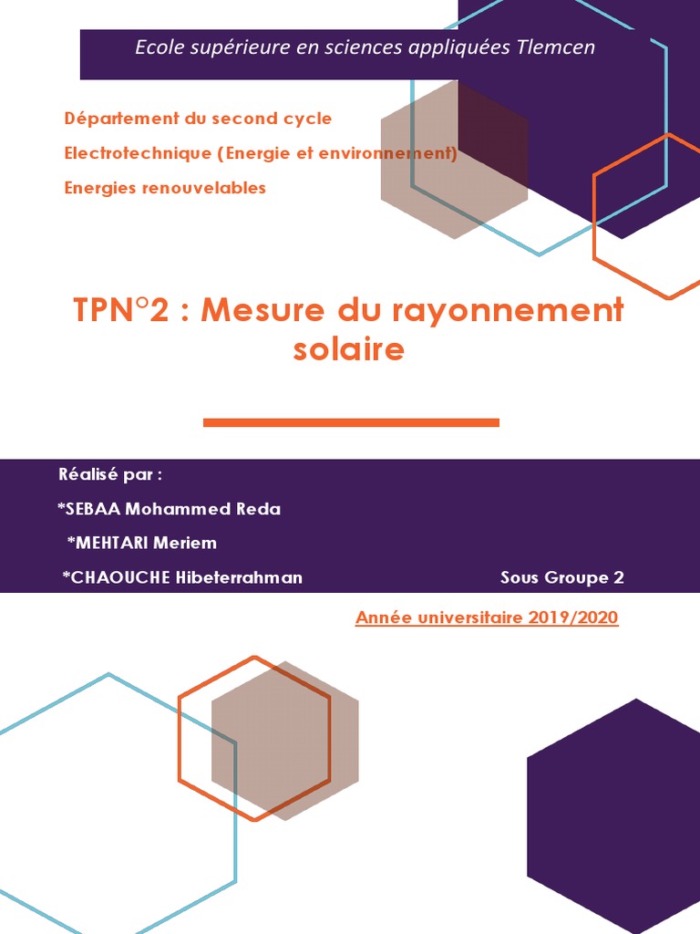 Mesure du Rayonnement Solaire: TP et Théorie | PDF | Tropiques ...