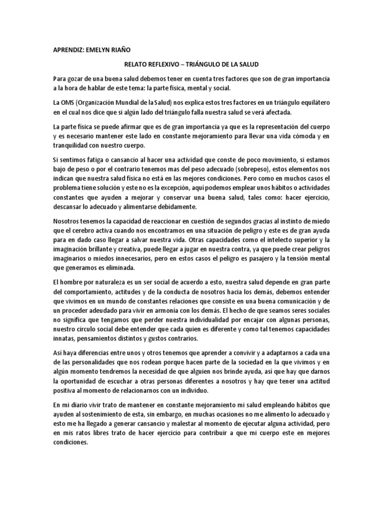 Triangulo de La Salud | PDF | Cognición | Ciencias del comportamiento