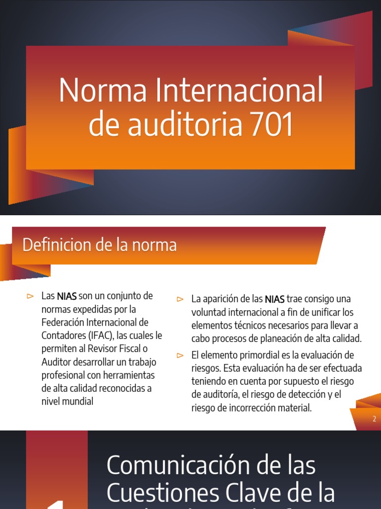 Nia 701 | PDF | Auditoría | Contralor