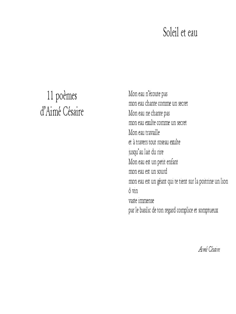 Poèmes d'Aimé Césaire sur la négritude | PDF | La nature