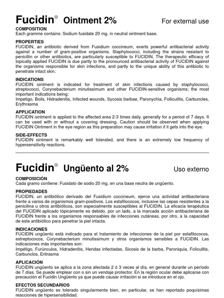 Fucidin® Oint | Prescription Drugs | Drugs
