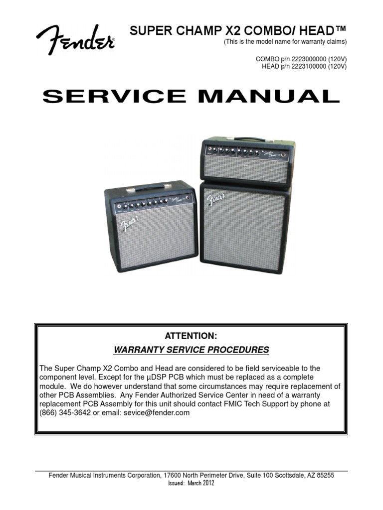 Super Champ X2 Service Manual | PDF | Amplifier | Operational Amplifier