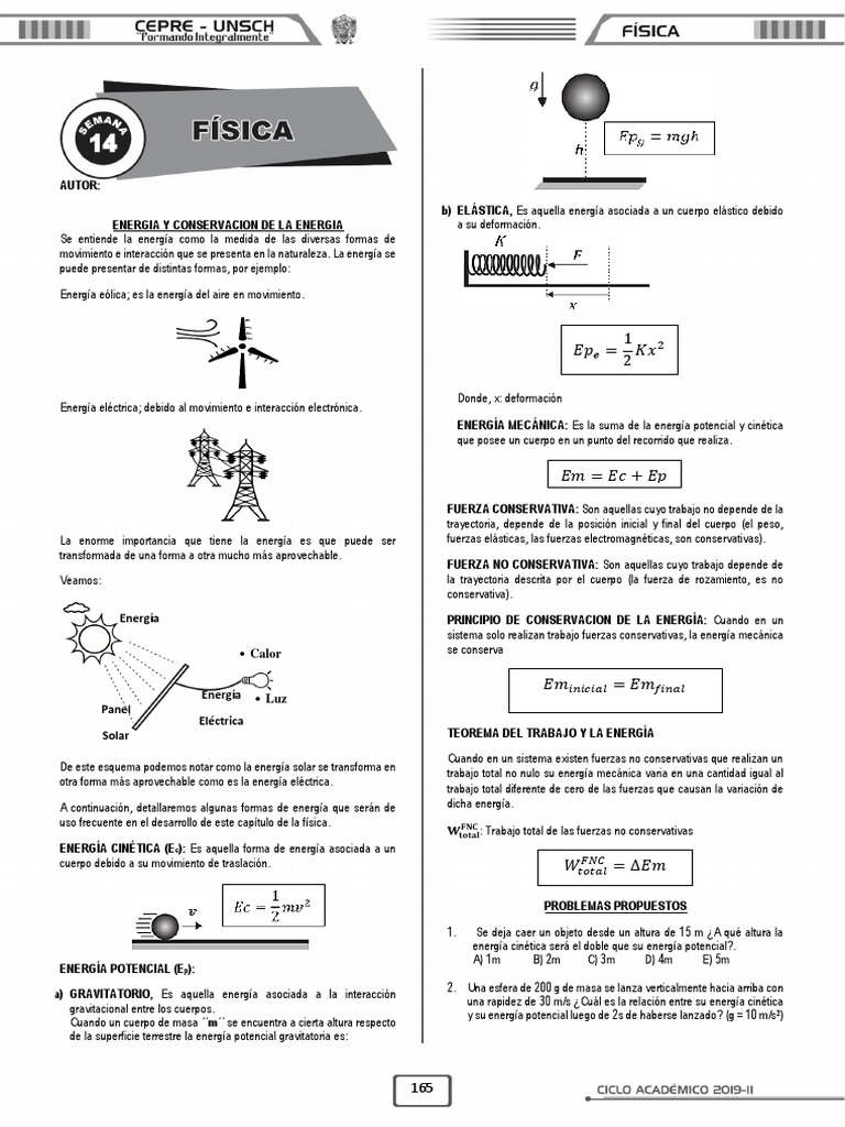 ENERGIA MECÁNICA: Ejercicios | PDF | Fuerza | Naturaleza