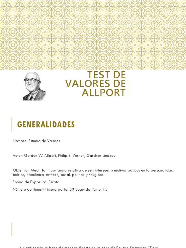 Test de Valores de Allport | PDF | Utilidad | Science