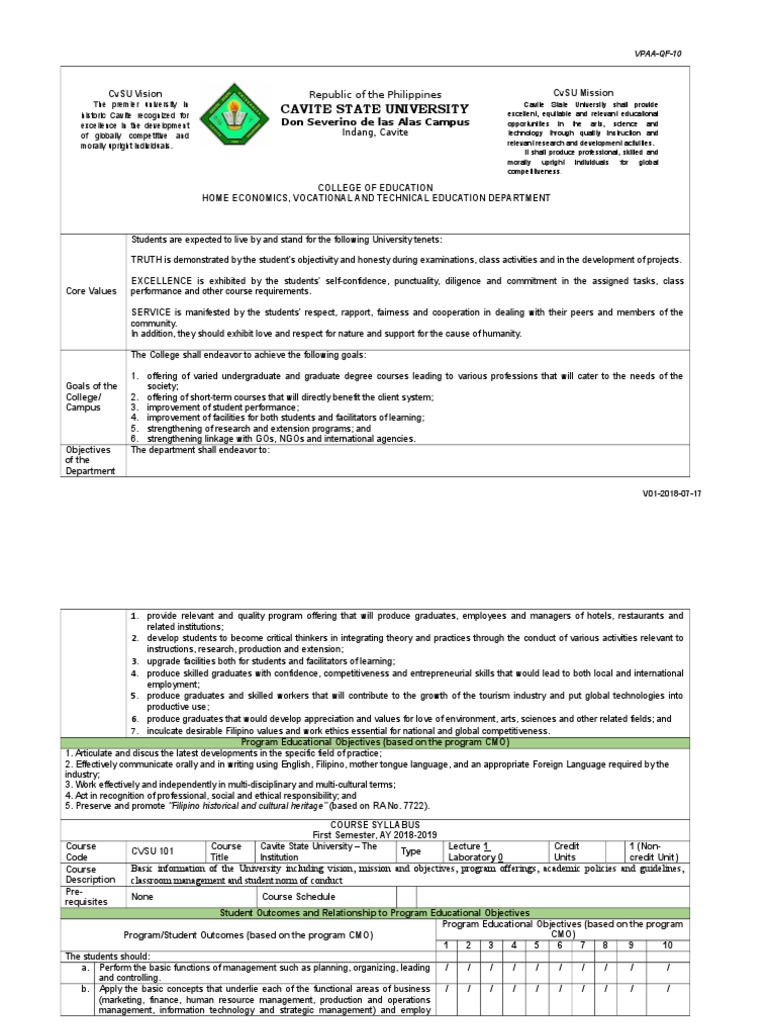 Cvsu 101 Final | PDF | Lecture | Test (Assessment)