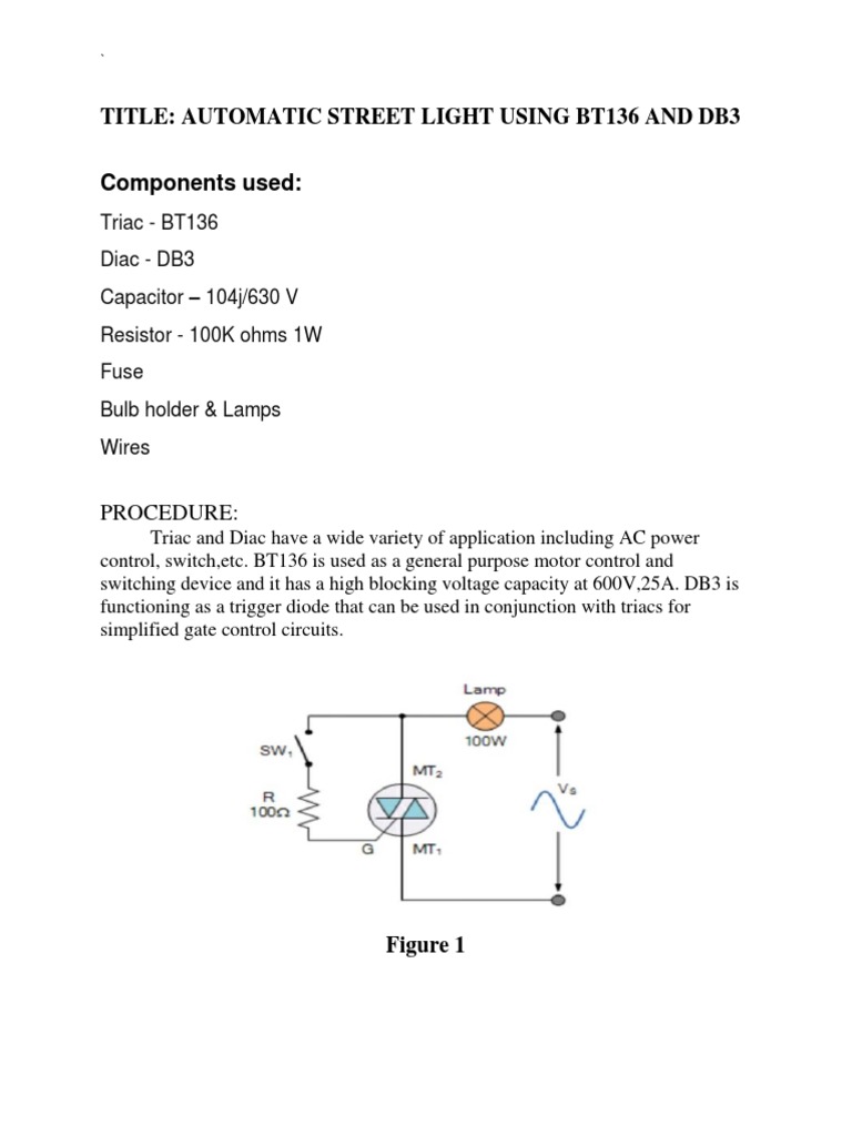 Automatic Street Light | PDF