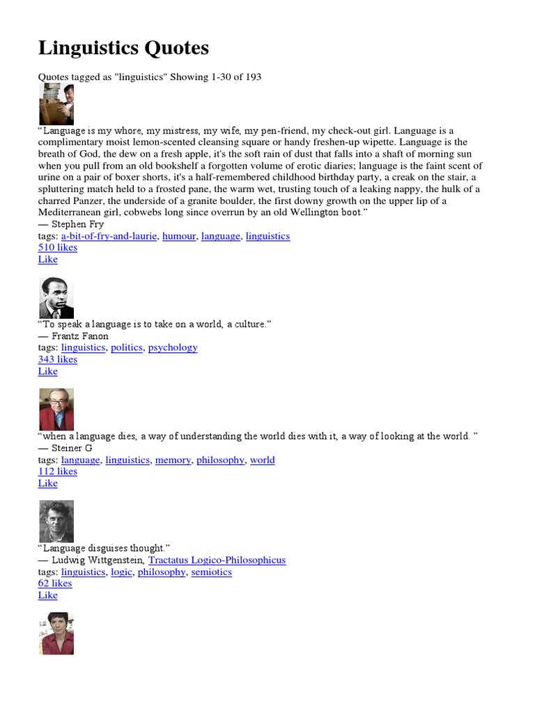 Linguistics Quotes | Download Free PDF | Stoicism | Linguistics