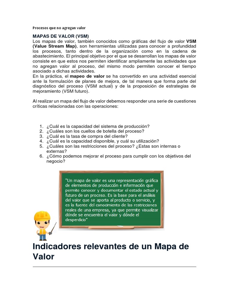 Guía para Crear Mapas de Valor VSM | PDF | Lean Manufacturing | Inventario
