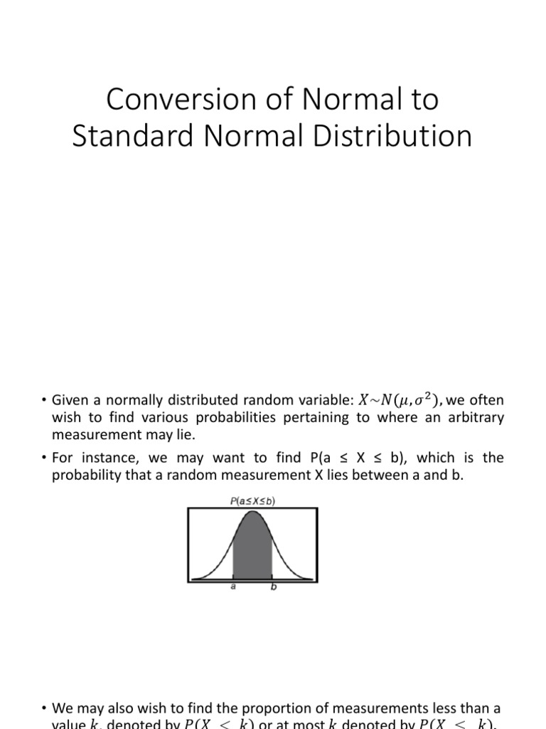 Transforming Normal To Standard Normal | PDF | Standard Score | Normal ...