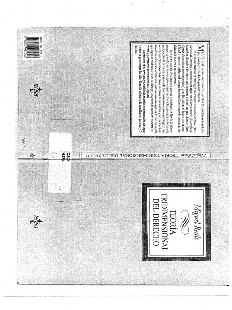 La Teoria Tridimensional Del Derecho Miguel Reale PDF | PDF