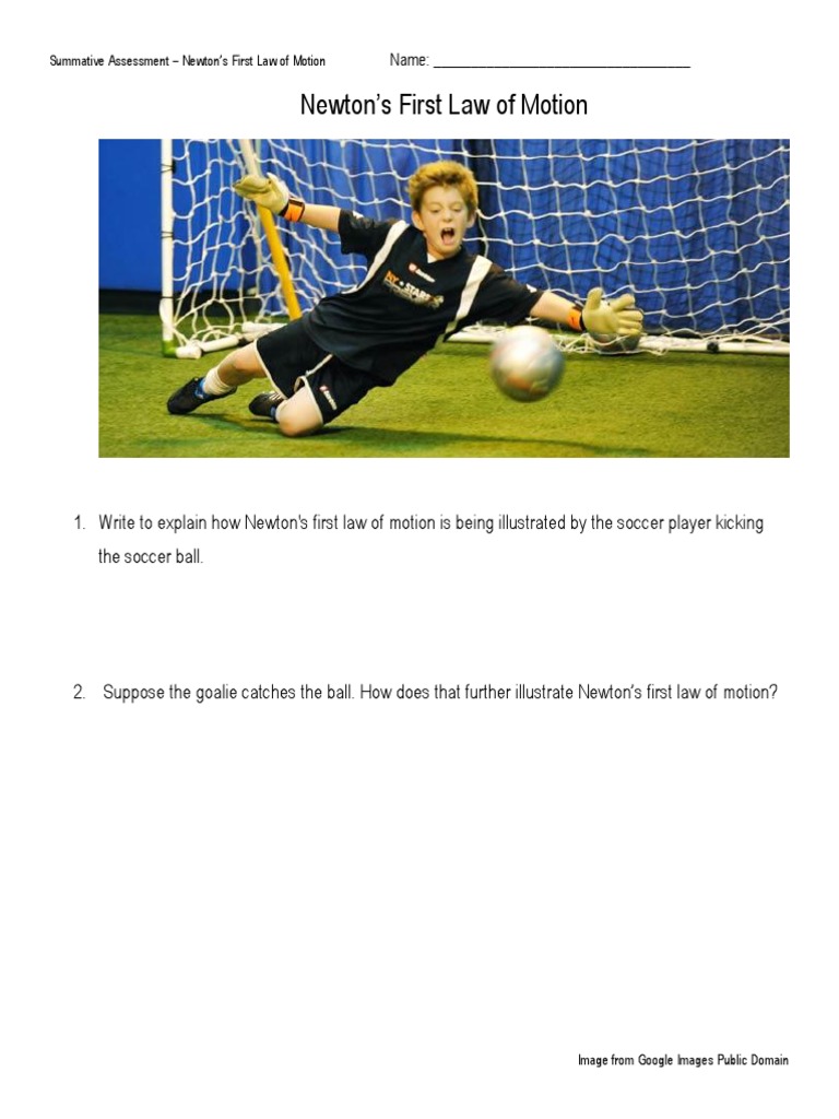 Newtons First Law Summative Assessment | PDF