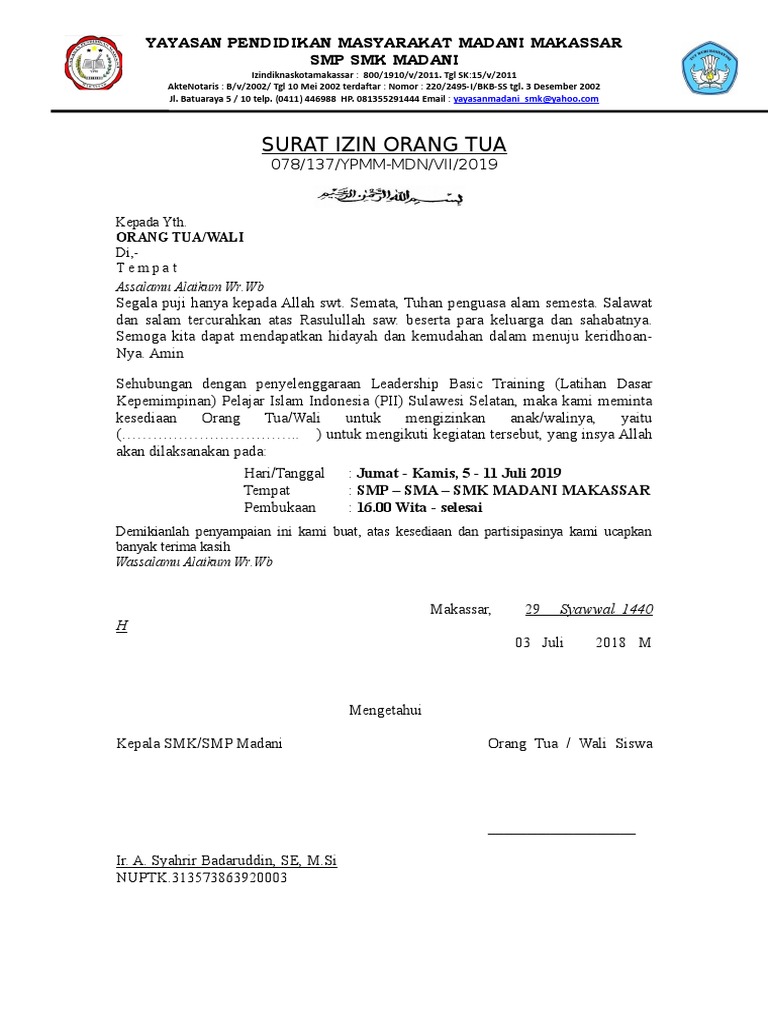 SURAT IZIN Pii | PDF