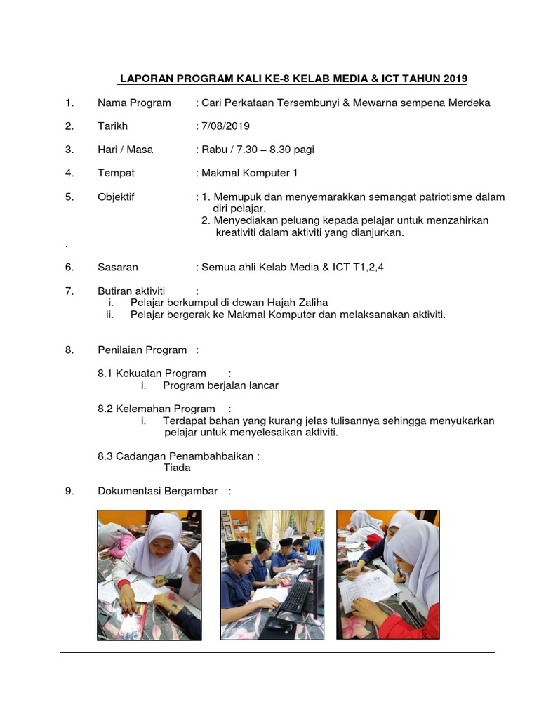 Laporan Kelab Media Ict Kali Ke9 | PDF