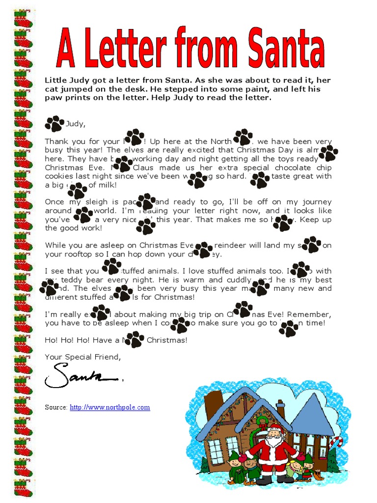 A Letter From Santa Claus Fun Activities Games - 708 | PDF | Santa ...