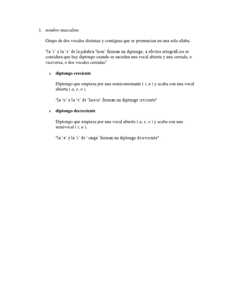 Diptongo Creciente y Decreciente | PDF