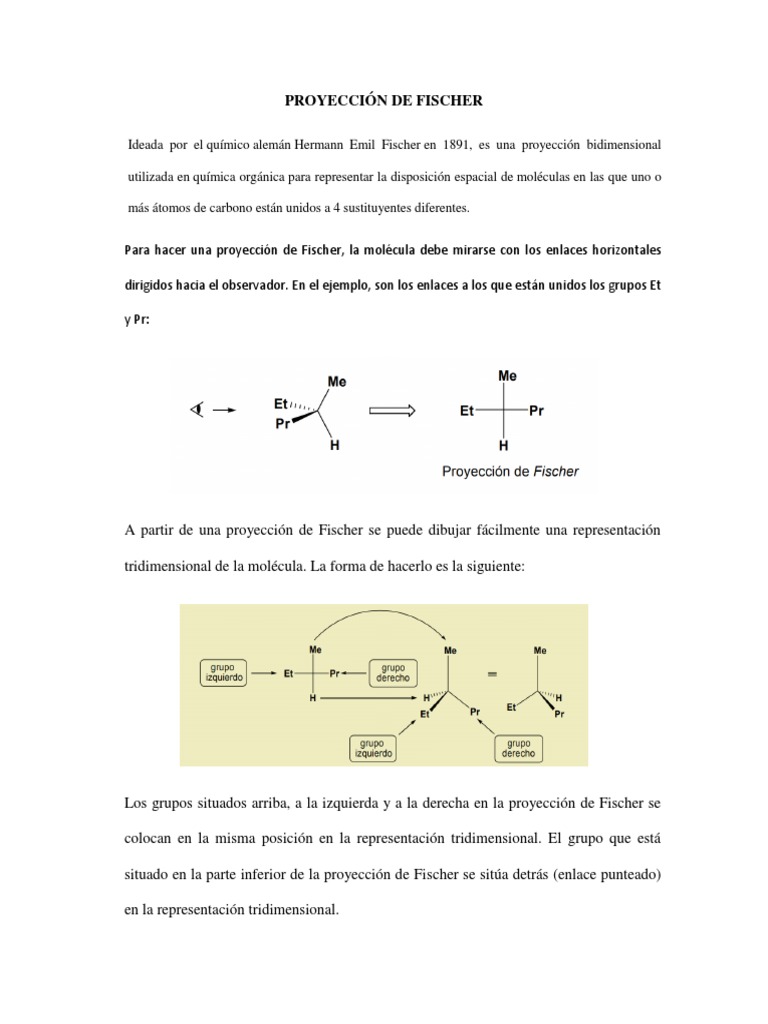 Proyección de Fischer | PDF | Chiralidad (Química) | Enlace químico