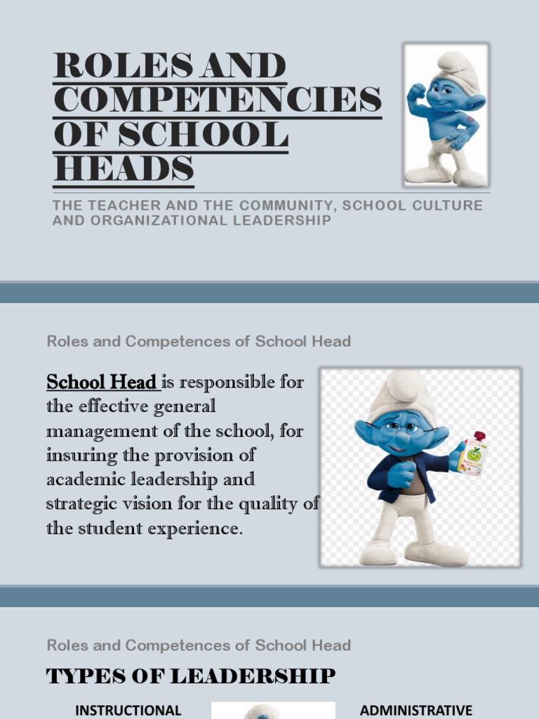 Roles and Competencies of School Heads | PDF | Teachers | Leadership