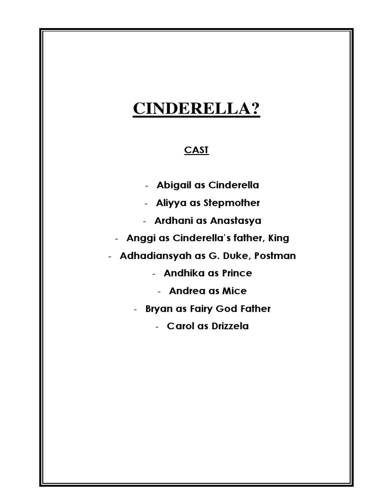 Cinderella Script | PDF | Cinderella