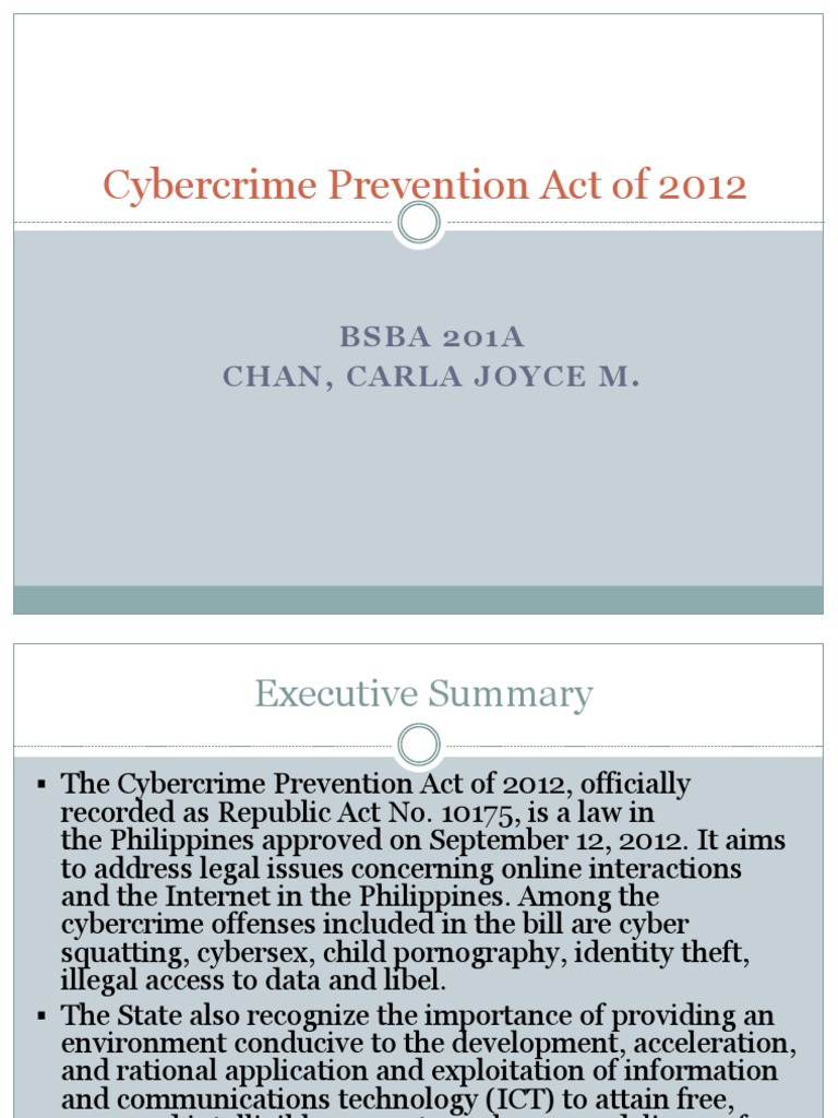Cybercrime Prevention Act of 2012 | PDF | Cybercrime | Information ...