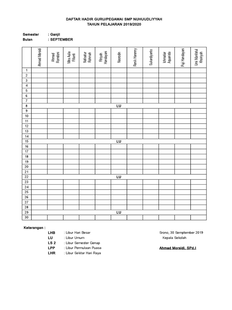 Absen Guru Mapel | PDF