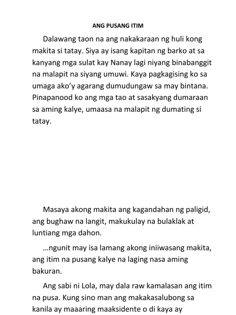 Ang Pusang Itim | PDF