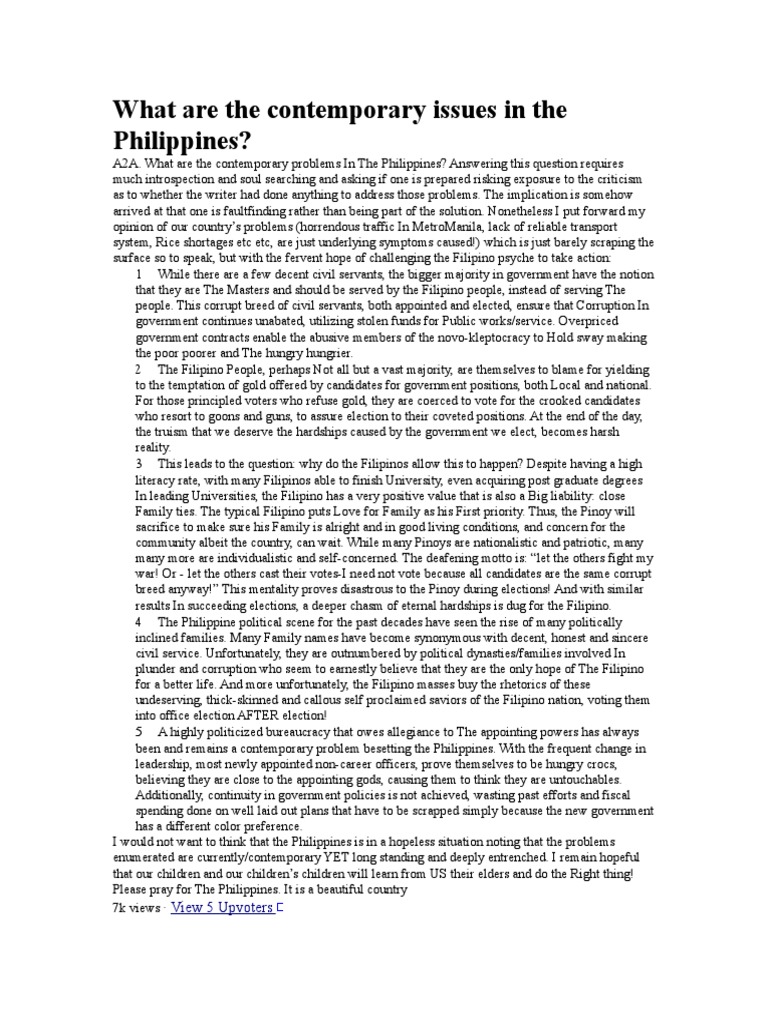 Contemporary Issues in the Philippines | PDF | Politics | Social Science