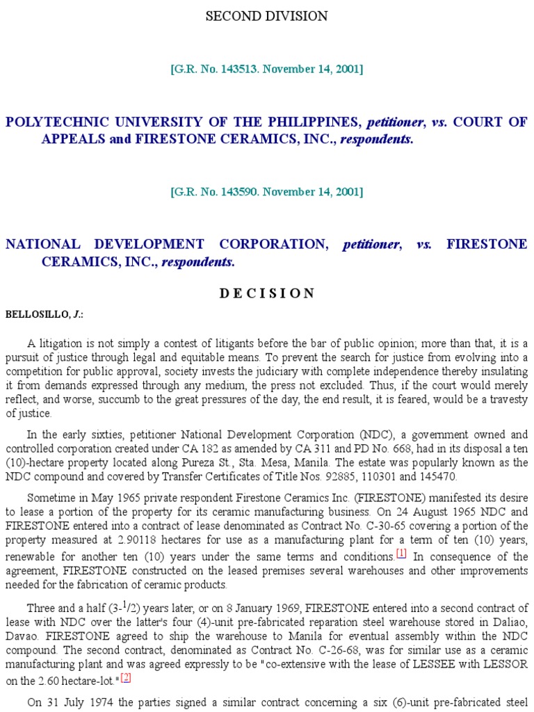 Polytechnic University of The Phil. Vs CA G.R. No. 143513 November 14 ...