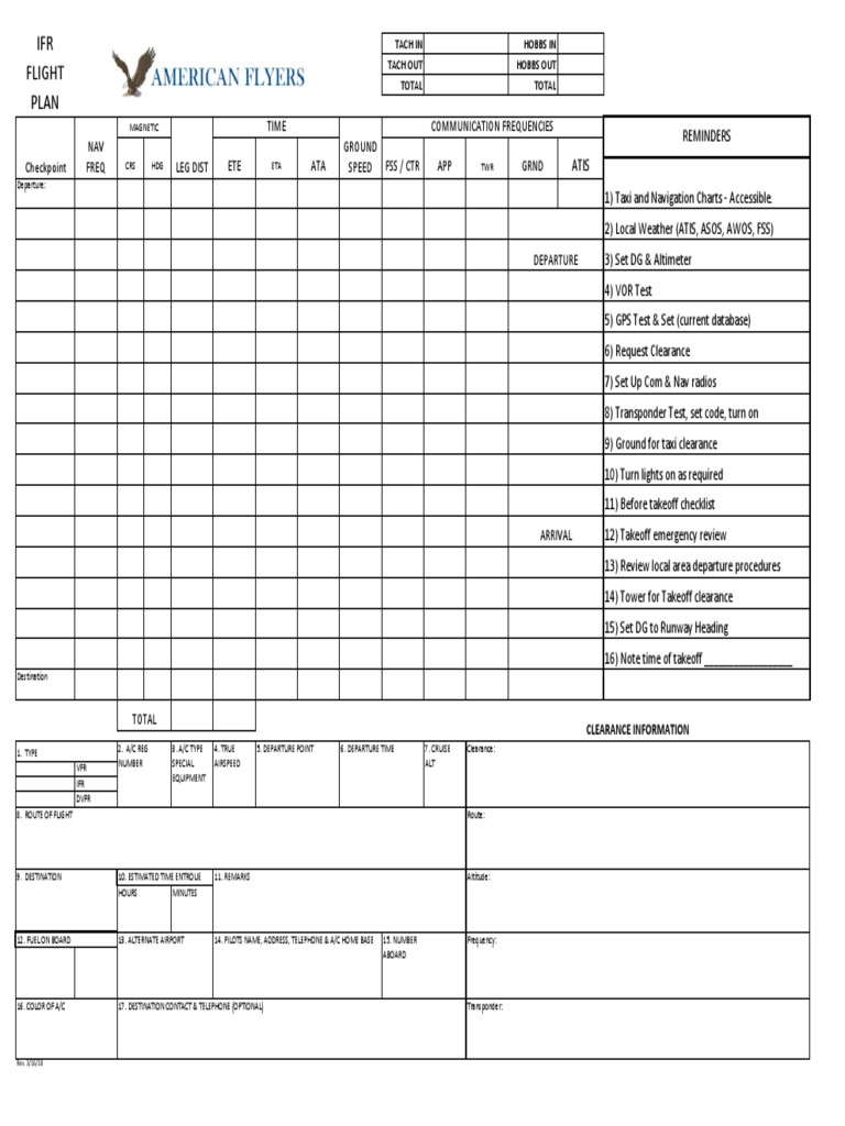 IFR Flight Plan | PDF | Instrument Flight Rules | Aerospace Engineering