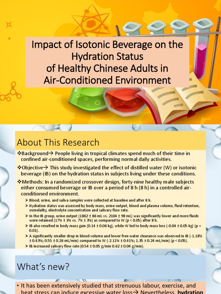 Isotonic Beverages Enhance Hydration | PDF | Dehydration | Physiology