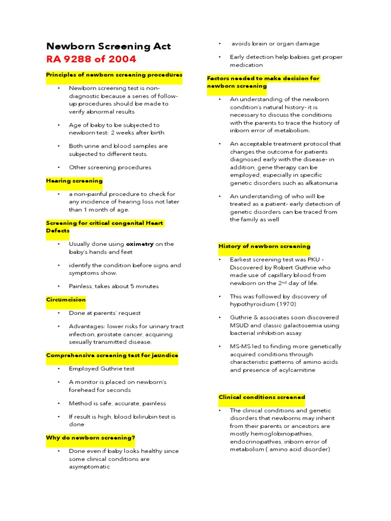 RA 9288 of 2004 | PDF | Hemoglobin | Screening (Medicine)
