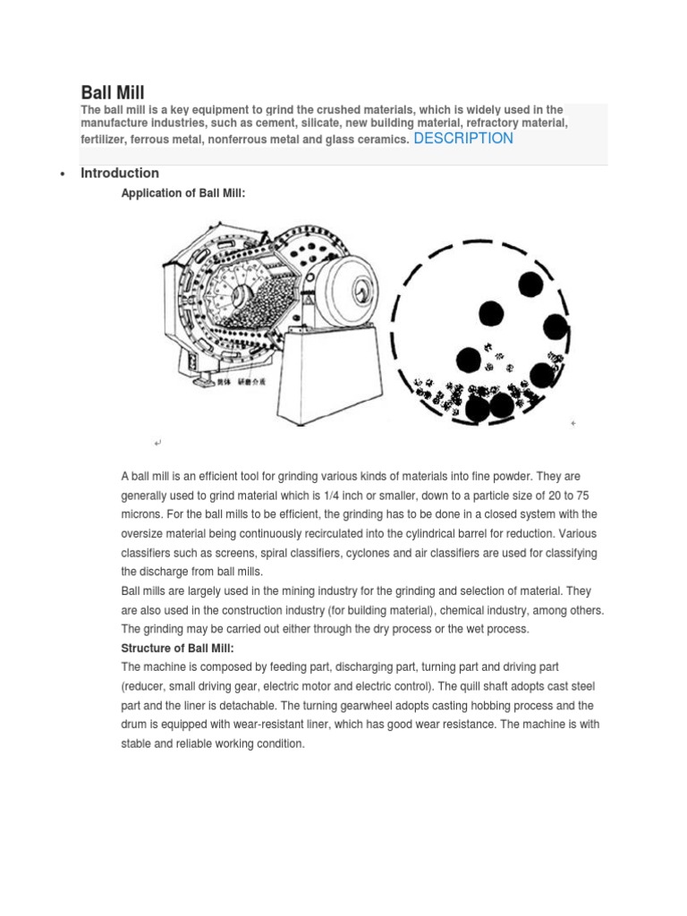 Ball Mill | PDF | Mill (Grinding) | Industrial Processes