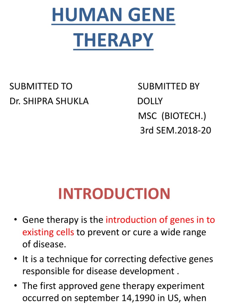 Overview of Human Gene Therapy | PDF | Gene Therapy | Viral Vector