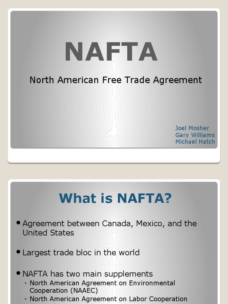 Nafta: North American Free Trade Agreement | PDF | North American Free ...