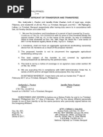 Affidavit of Transferee Sample | PDF | Affidavit | Legal Documents