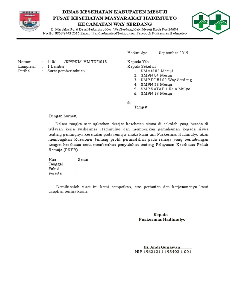 Surat Undangan PKPR | PDF