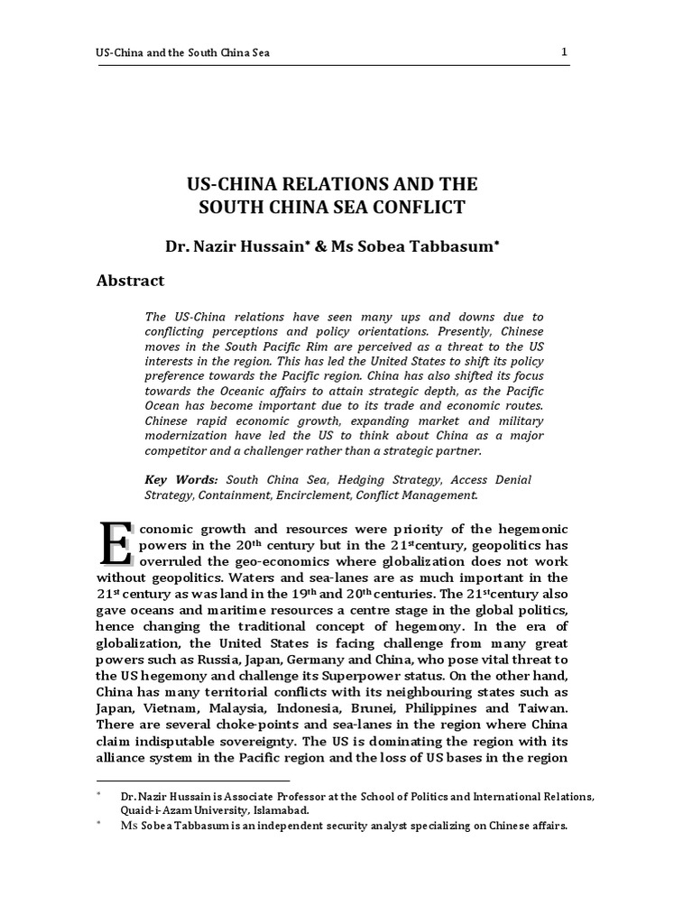 US-China Rivalry in the South China Sea | PDF | South China Sea | China