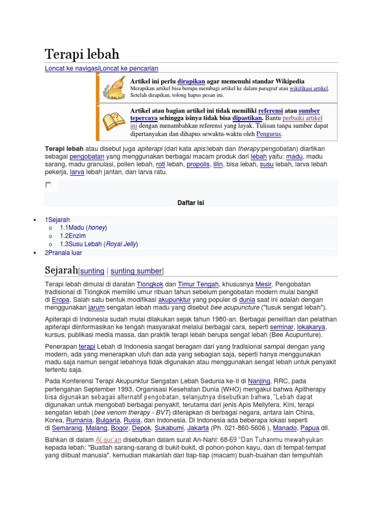 Apiterapi: Pengobatan Lebah | PDF | Pengembangan Diri | Kesehatan Holistik