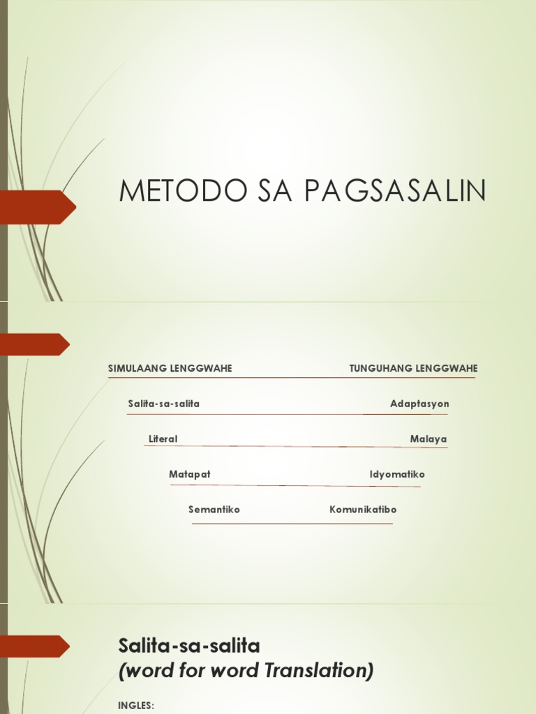 METODO NG PAGSASAIN Copy 2 | PDF