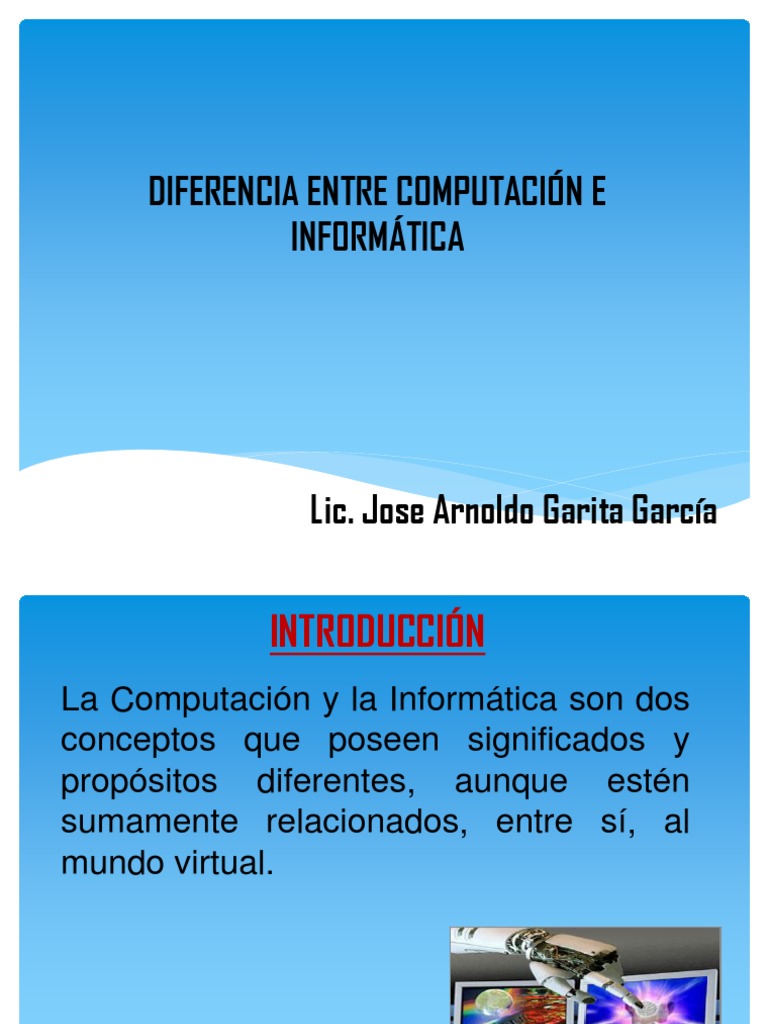 Diferencia Entre Computacion e Informtica | PDF