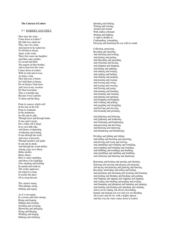 The Cataract of Lodore | PDF | Nature