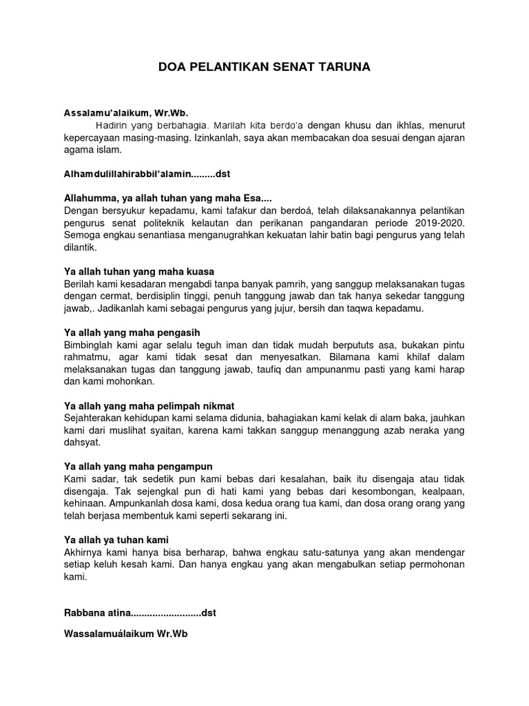 Doa Pelantikan | PDF