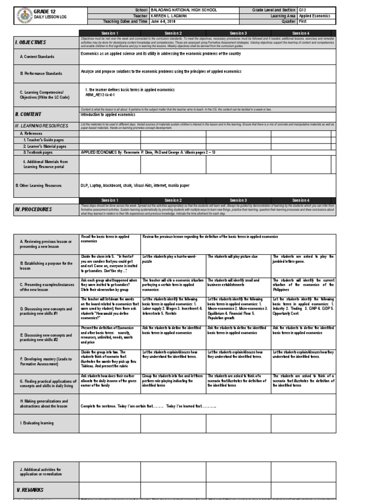 ABM - AE12-Ia-d-1 A | PDF | Economics | Learning