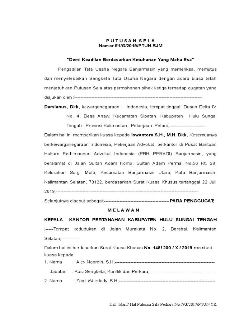 Putusan Sela PTUN | PDF