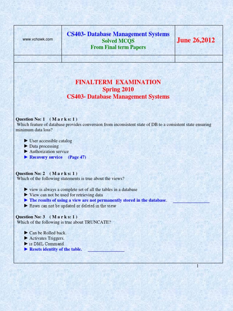 Cs403-Finalterm-Solved-Mcqs Solved Mega File | PDF | Database Index ... Cs403-Finalterm-Solved-Mcqs Solved Mega File | PDF | Database Index ...