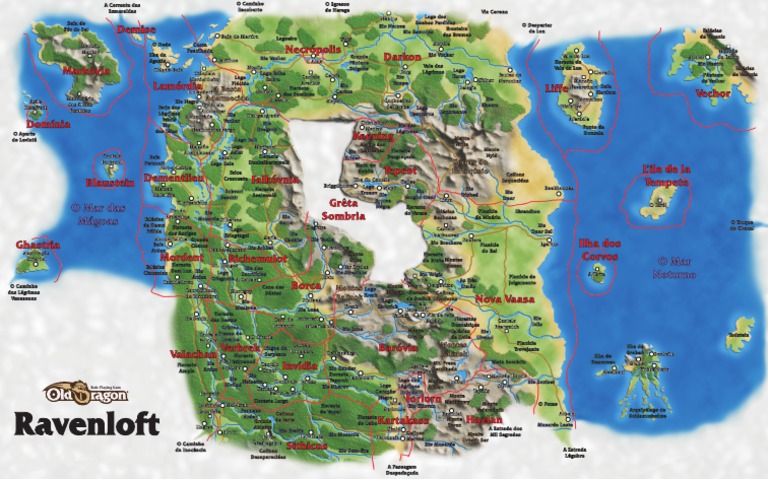 Mapa de Ravenloft OD PDF | PDF | Cenário de campanha publicitária | Jogos da Wizards of the Coast