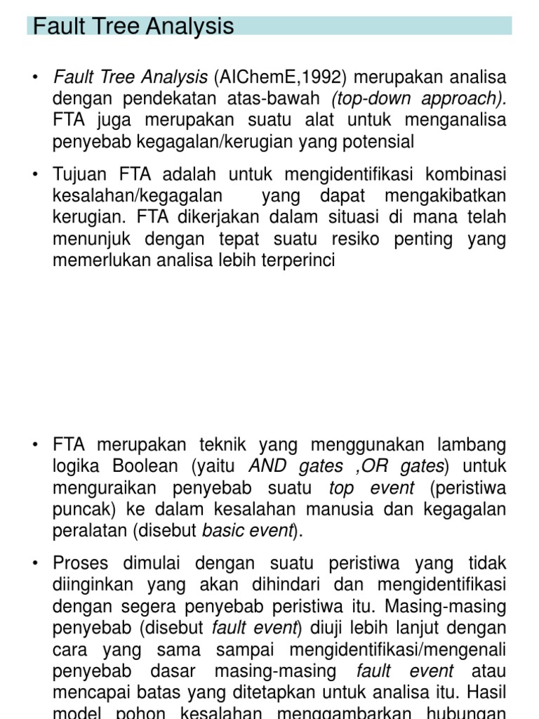 Bab 10 - Fault Tree Analysis | PDF
