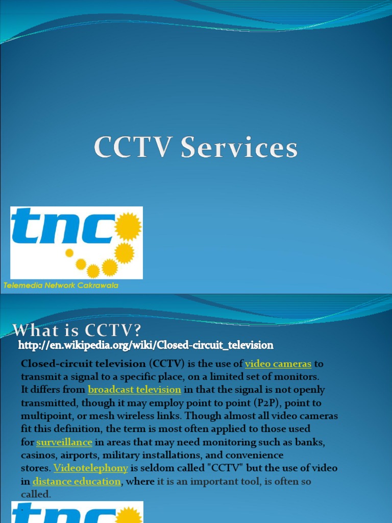 CCTV Presentation | PDF | Closed Circuit Television | Computer Network