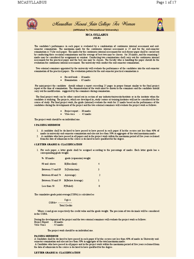 MCA Syllabus | PDF | Probability Distribution | Computer Network
