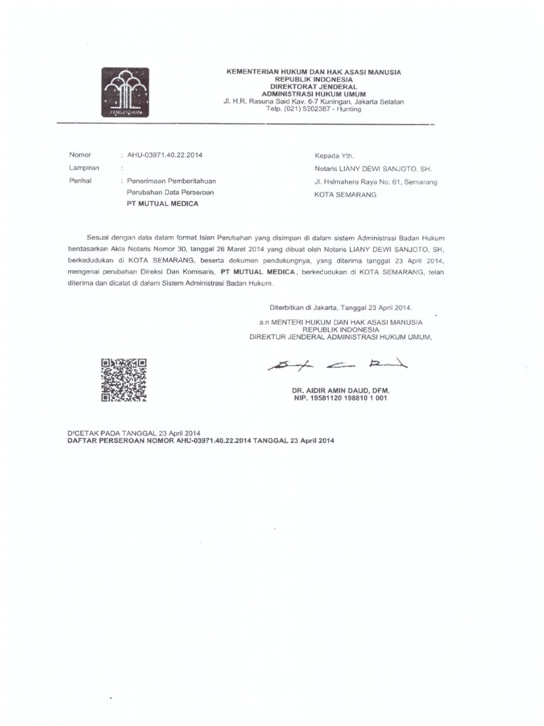 Akta Perubahan PDF | PDF