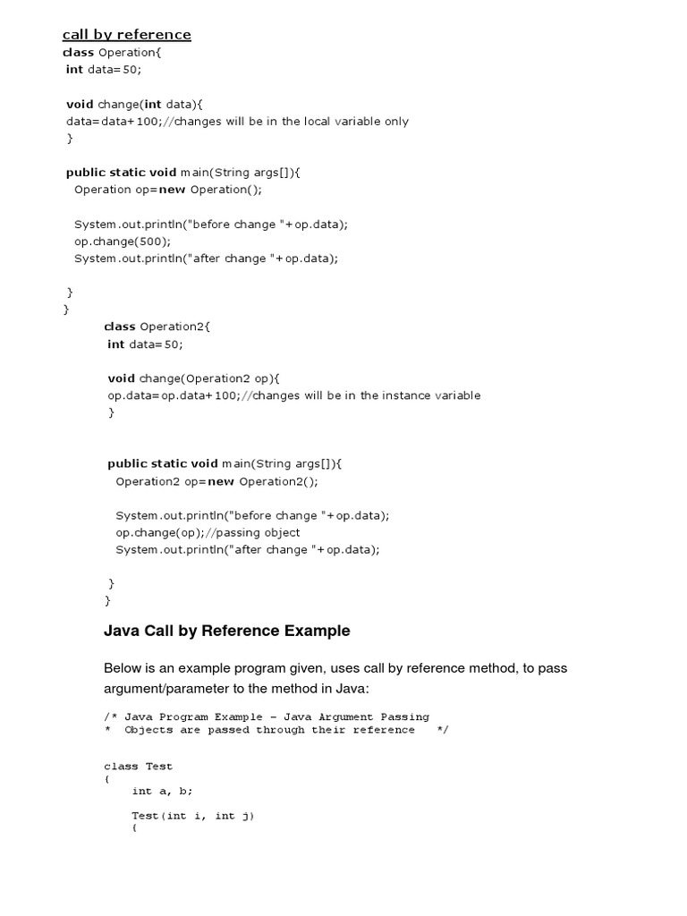 Call by Reference | PDF | Method (Computer Programming) | Parameter (Computer Programming)